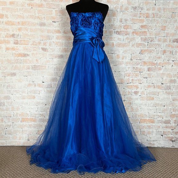 Masquerade | Dresses | Masquerade Royal Blue Large Bow Sash Full Skirt ...